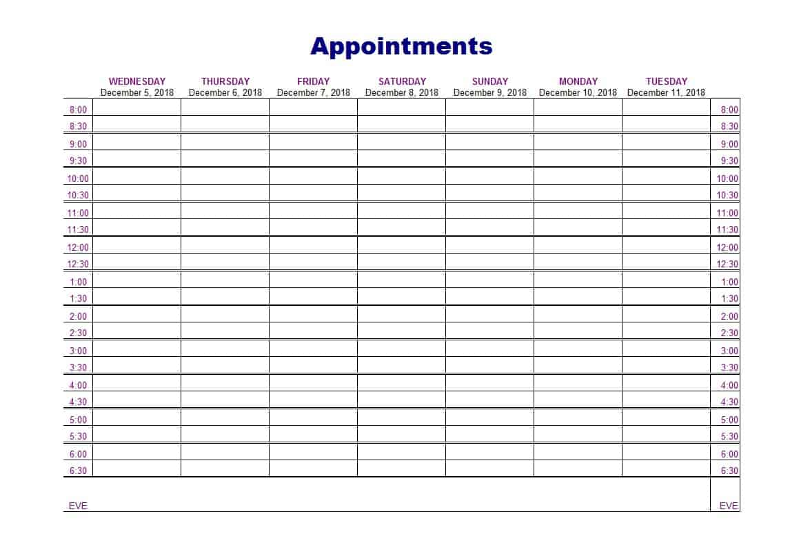 9 Appointment Scheduling Templates Word Excel 9 Appointment Scheduling Templates Word Excel