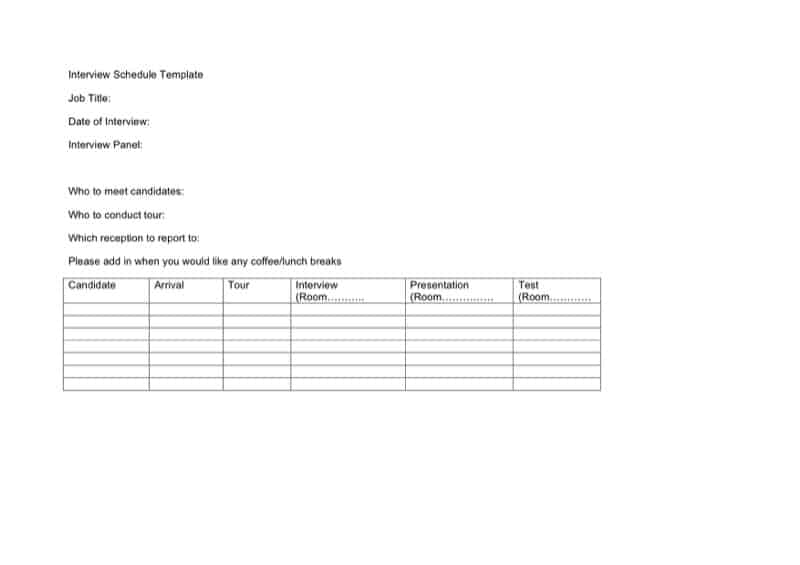 4+ Interview schedule templates - Word Excel 4+ Interview schedule templates - Word Excel