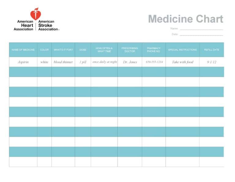 7+ Free Medication Schedule Templates - Word Excel