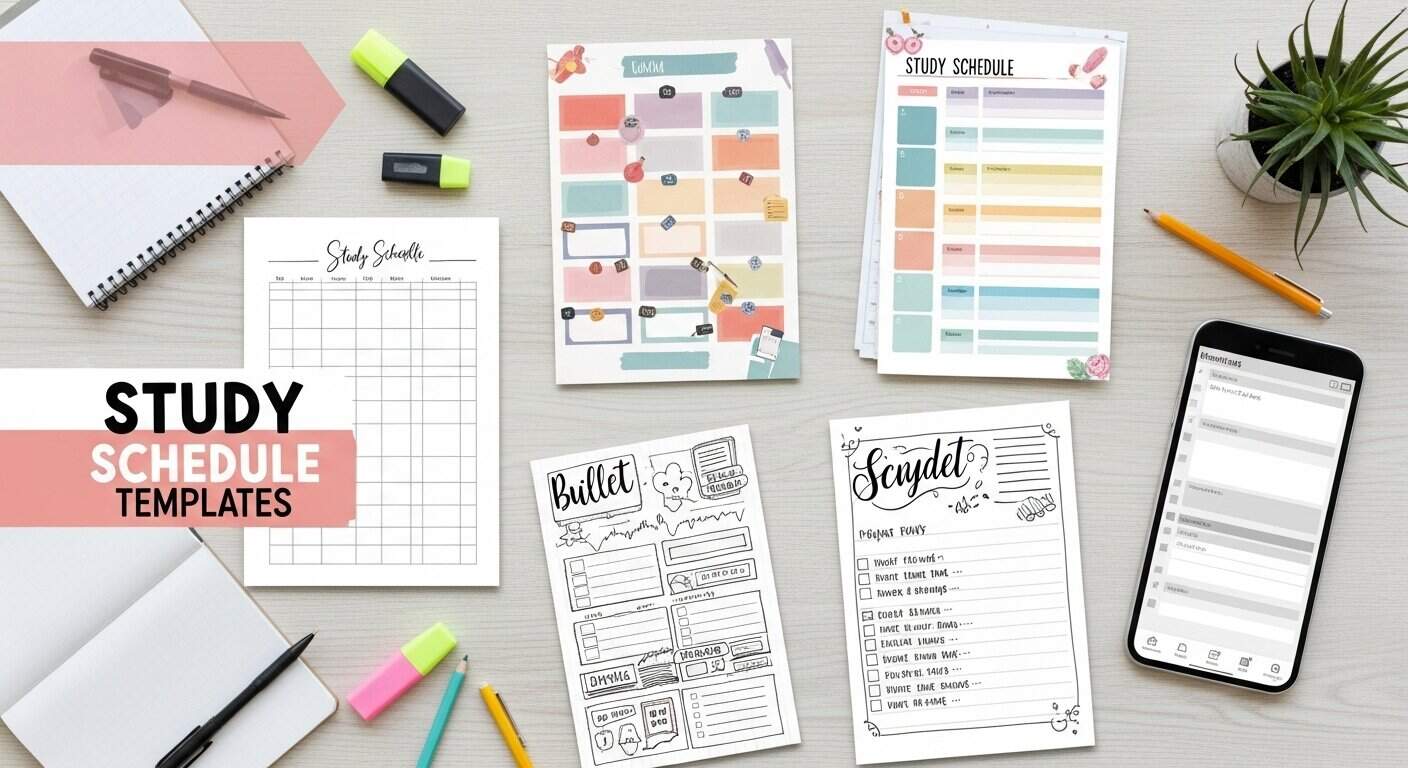 Study Schedule Template - Word Excel
